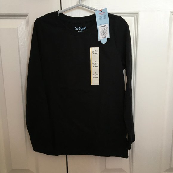 Cat & Jack | Shirts & Tops | Nwt Cat Jack Long Sleeve Black Tshirt ...